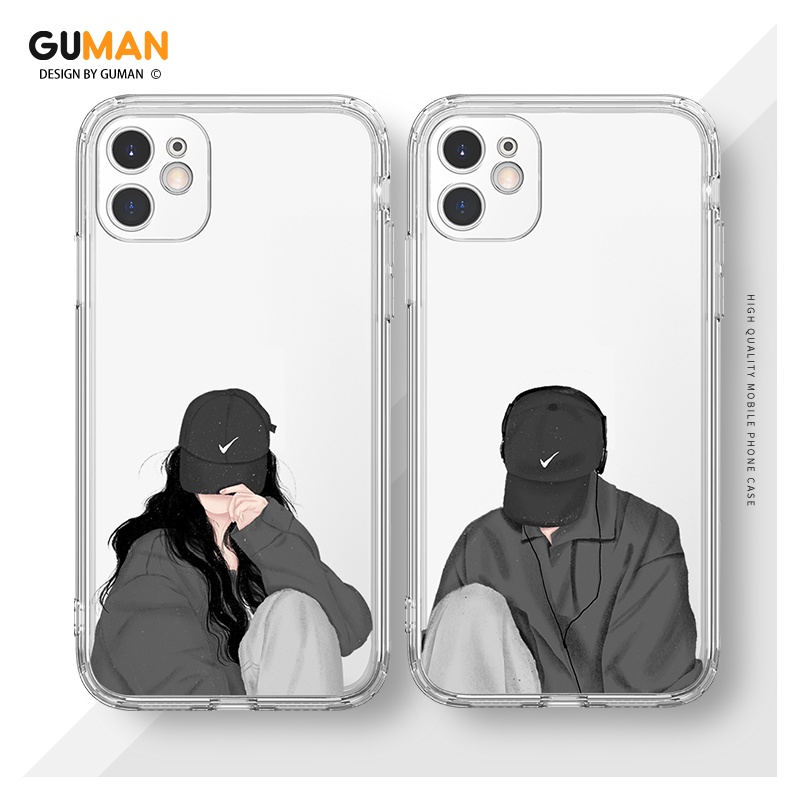 GUMAN Soft Transparent Matching Couple Set Cute Aesthetic Shockproof ...