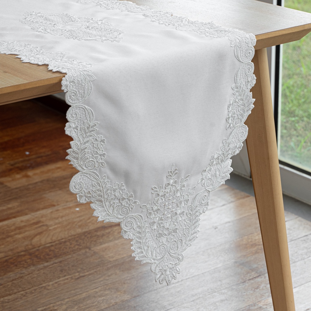 Lace & Embroidery Assyria White Floral Cording Embroidery Cation ...