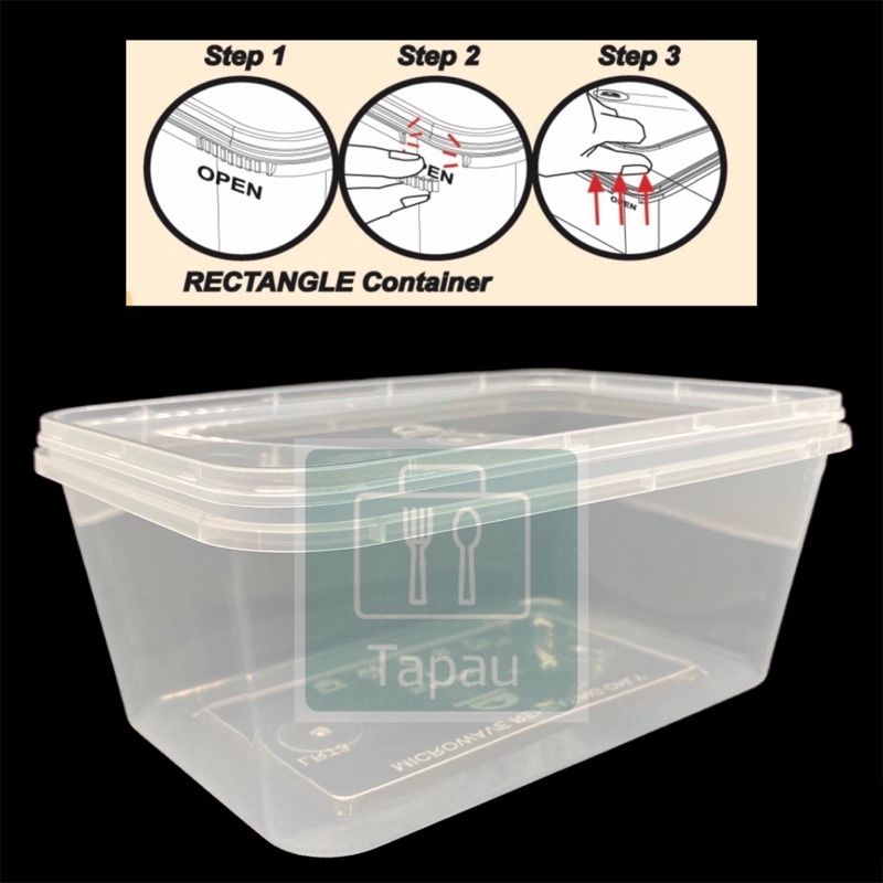 TAPAU - CB SLA 1000ml Safety Lock Rectangular Container With Lid ...
