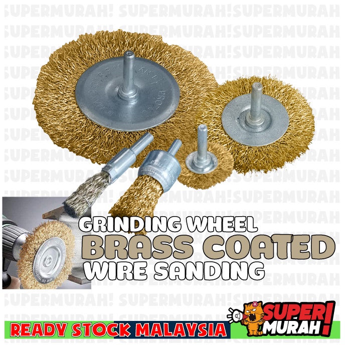 6MM Shank Brass Wire Wheel Brush Paint Remover Burr Rotary Grinder ...