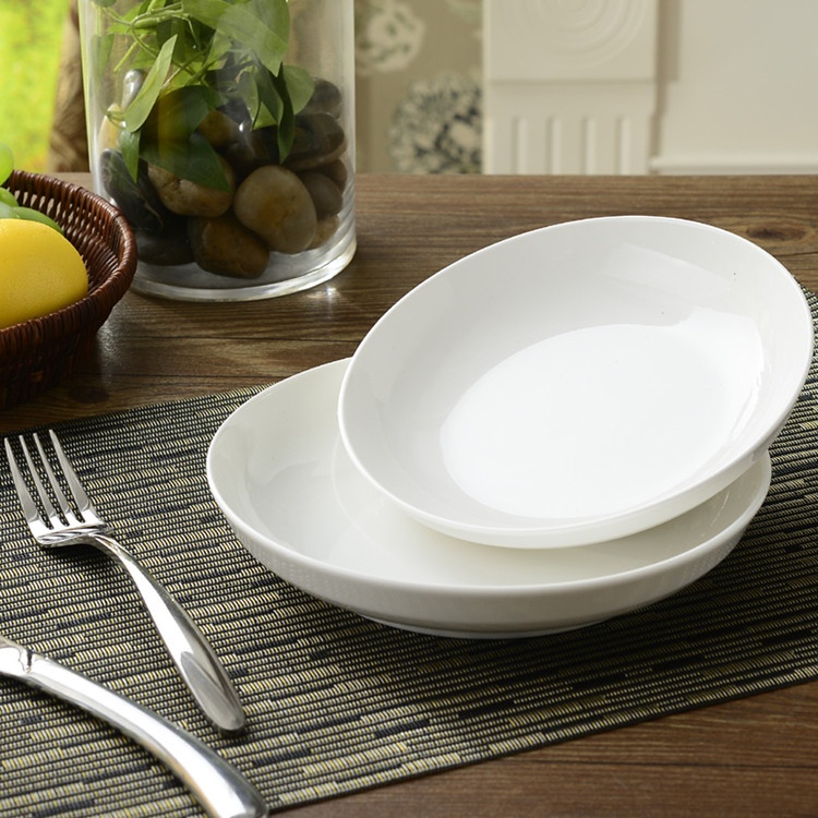 White Plain Ceramic Deep Plate | Shopee Malaysia