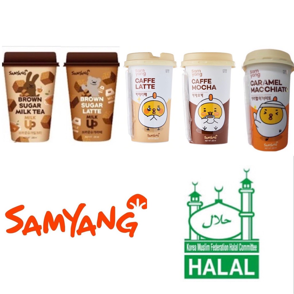 SAMYANG (HALAL) cup coffee caffe latte caramel macchiato /mocha /brown ...