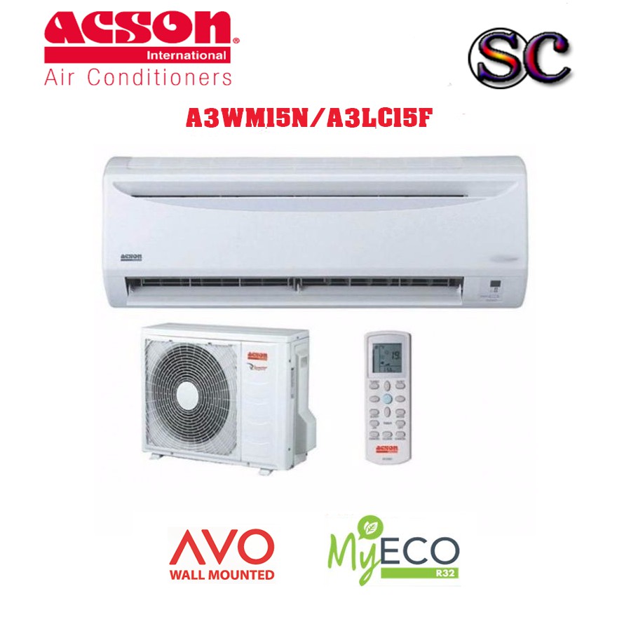ACSON 1.5HP AIR-CONDITIONER A3WM15N/A3LC15F (R32) | Shopee Malaysia