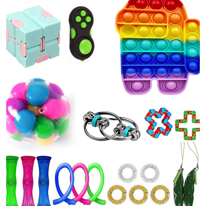 [Ready Stock] Tik Tok Sensory Fidget Toy Sets Stress Relief Package 10 ...