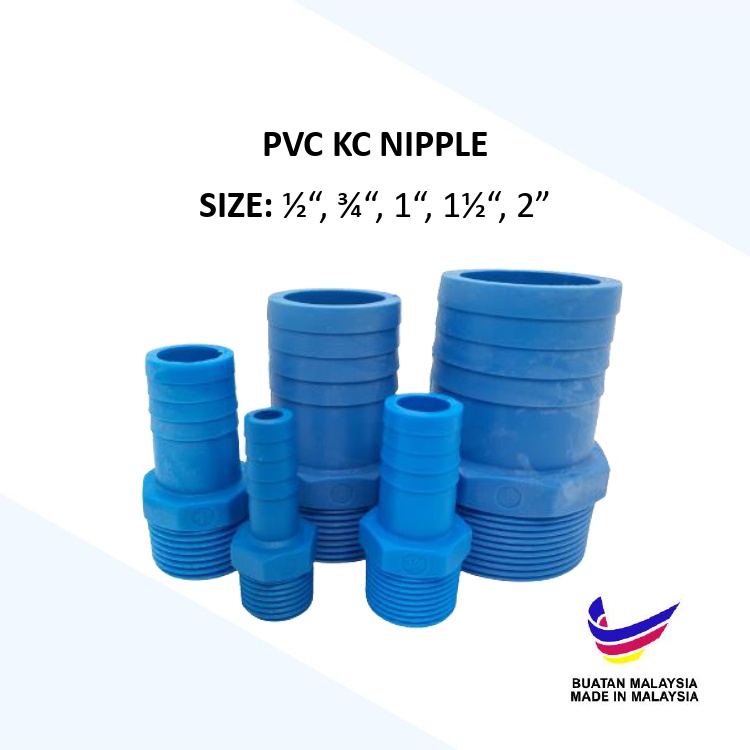 PVC KC Nipple / Hose Nipple / Pipe Fittings / Connector Joint ( Blue ...