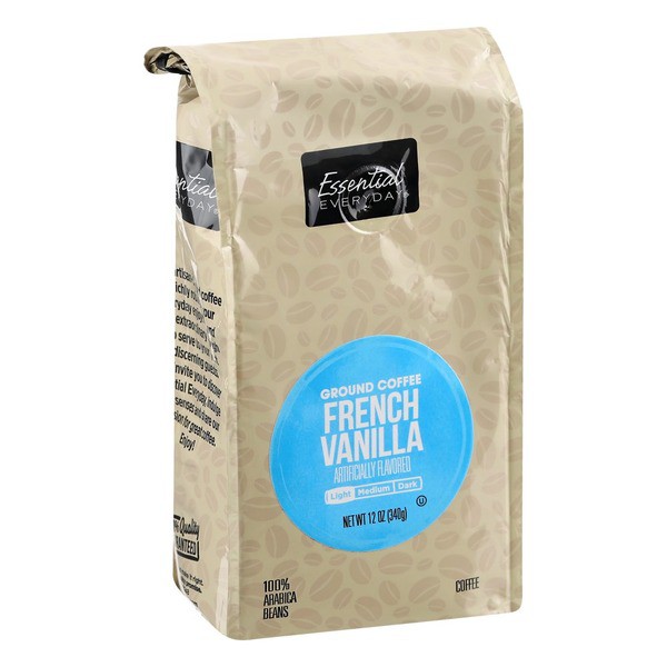 Essential Everyday Coffee, Ground, Light, French Vanilla 12 oz (340g ...