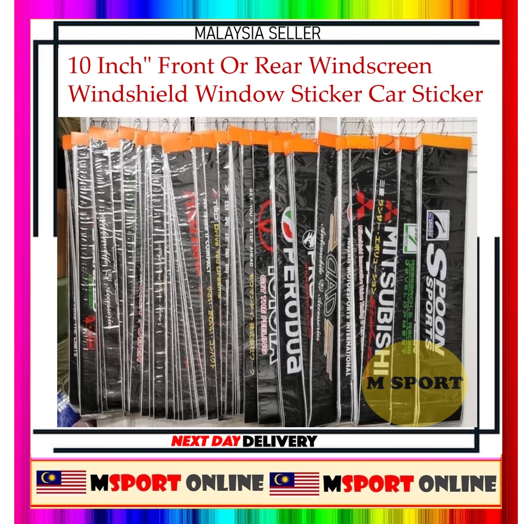 (CARBON) 10 Inch" Front Or Rear 130cm X 24cm Windscreen Windshield ...