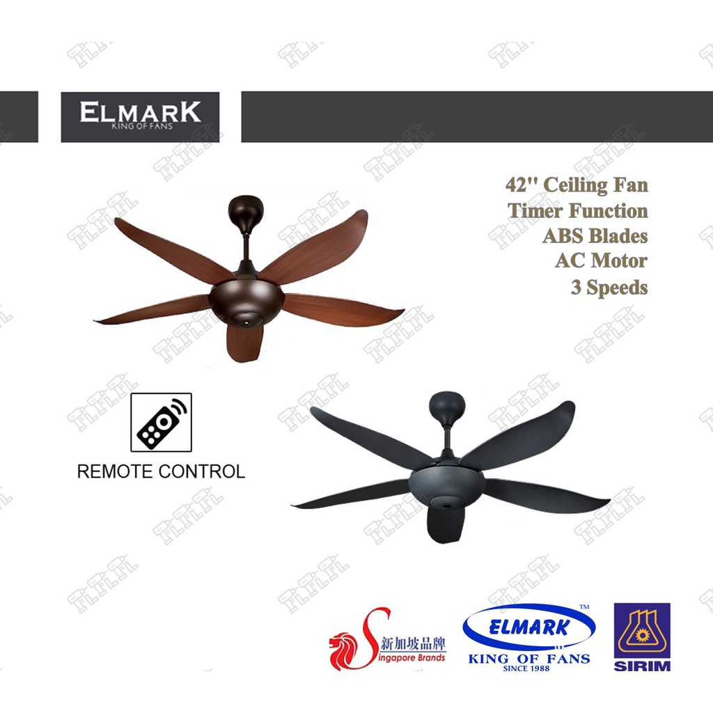 Elmark KL 101 Atom Ceiling Fan 42" With Remote Control AC Motor ( 2 ...