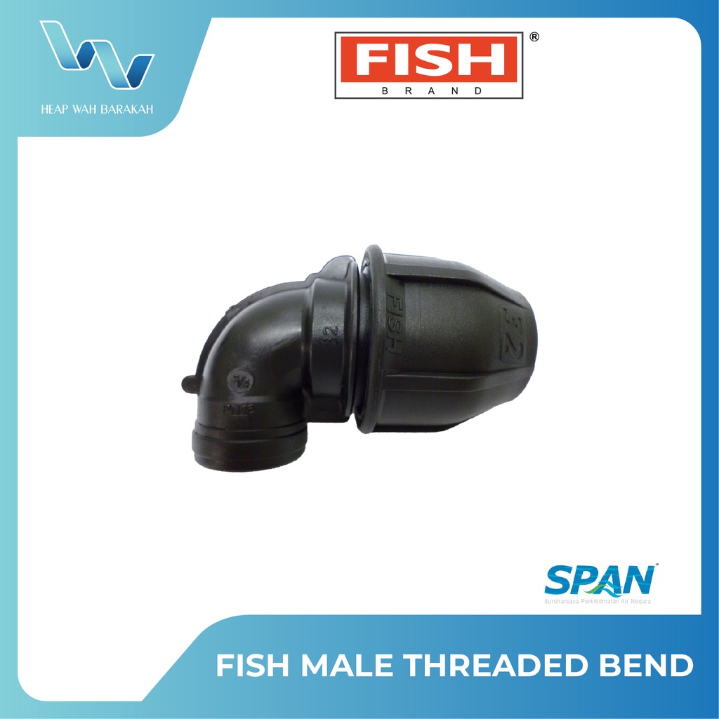 FISH POLY PT ELBOW FITTING PN16 (20MM - 40MM) POLY FITTING (SPAN ...