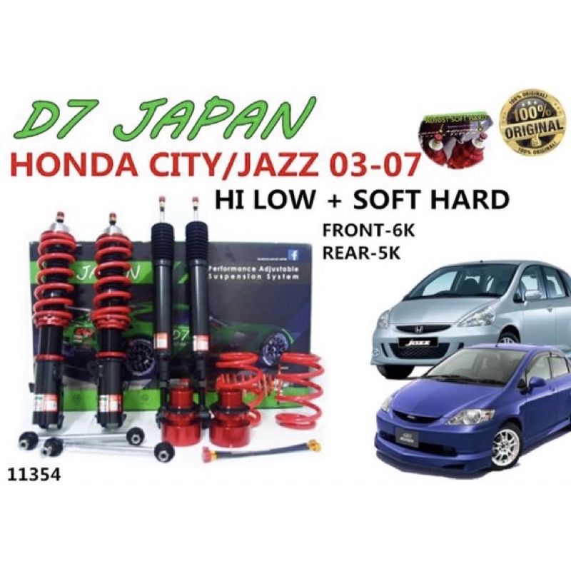 D7 HONDA CITY / JAZZ 2003-2007 ADJUSTABLE HI LOW SOFT HARD BODY SHIFT ...