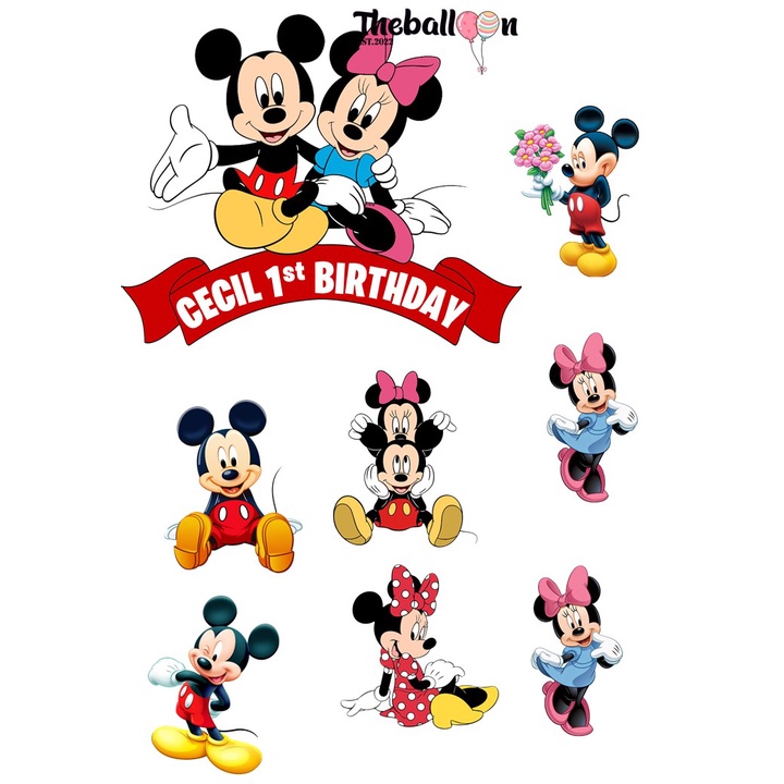 MICKEY MOUSE MINNIE MOUSE CAKE TOPPER | Shopee Malaysia