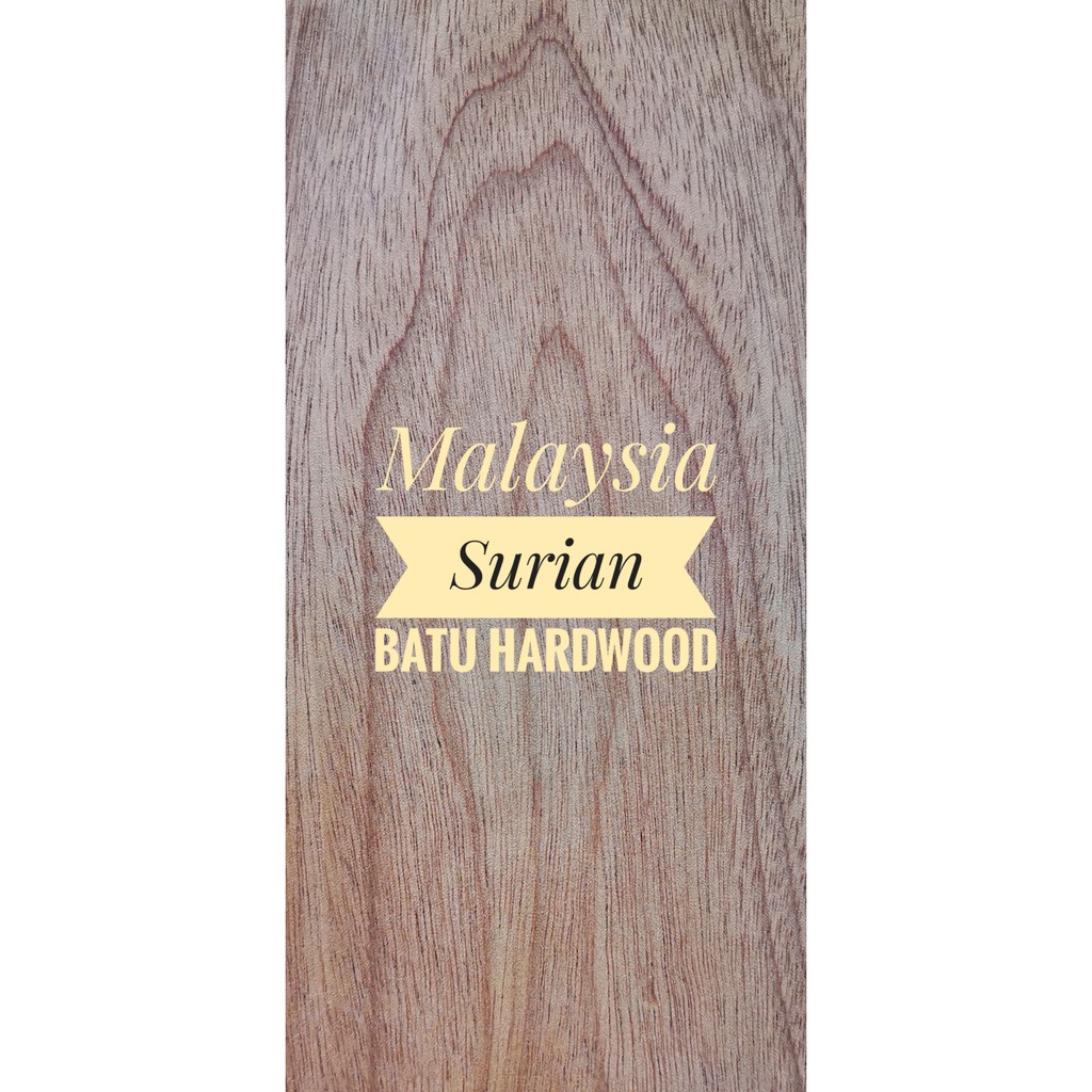 18(T)mm × 200(W)mm = 3'(L)Feet Surian Batu Solid Wood Timber Smooth ...
