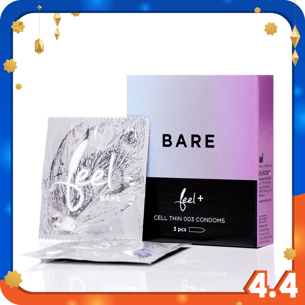 NULATEX 【FEEL+】BARE Super Thin Condoms (3PCS) | Shopee Malaysia