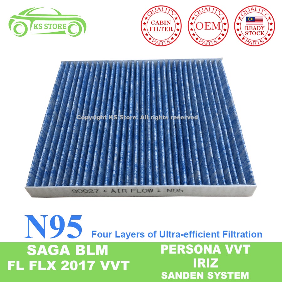 N95 PM 2.5 Cabin Air Filter Saga BLM FL FLX BLM Persona VVT Iriz Sanden ...