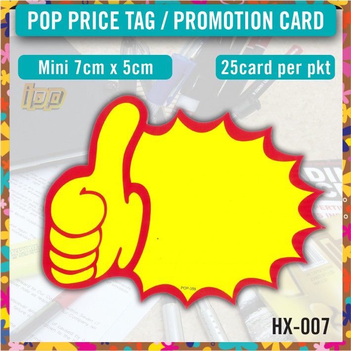 POP Price Tag Promotion Cards / Thumbs Up Pop Price Tags / Jualan Tag ...