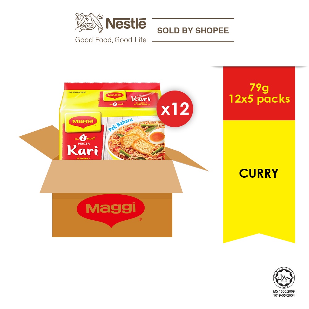 [Carton of 12] MAGGI 2-MINN Curry 79g x 5 Packs (Halal) | Shopee Malaysia