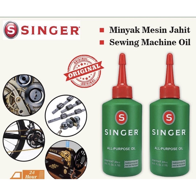 100% Original Singer All Purpose Sewing Machine Oil 80cc | Minyak Mesin ...
