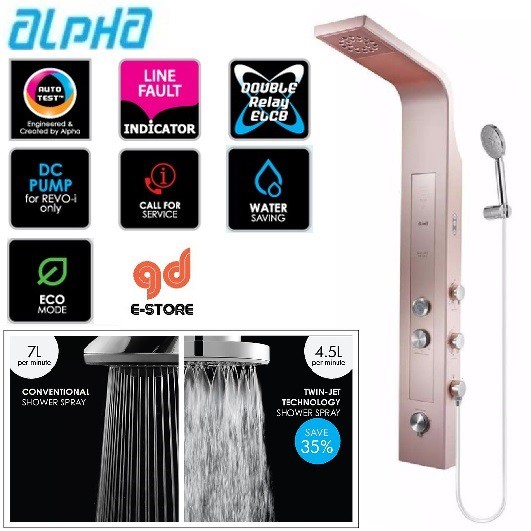 Alpha Water Heater Smart Revo-i with DC PUMP ( Rose Gold ) | Shopee Malaysia