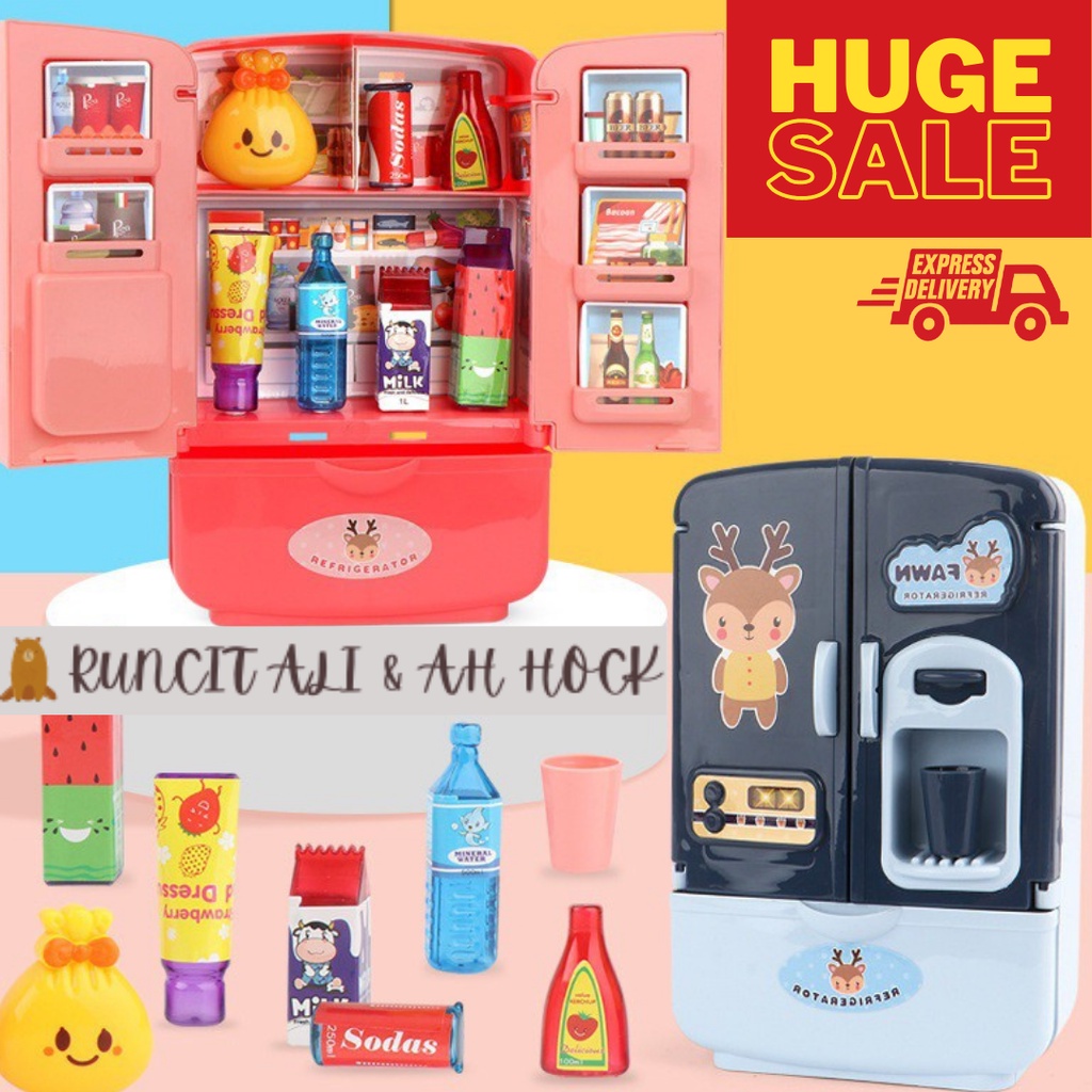 🔥READY STOCK🔥Kids Pretend Play Kitchen Playset Smart Refrigerator ...