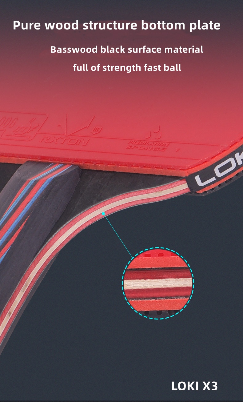 LOKI X1/X2/X3 ITTF Ping Pong Bat Profesional Racket High Elasticity Sponge Rubber Ping Pong Bat ...