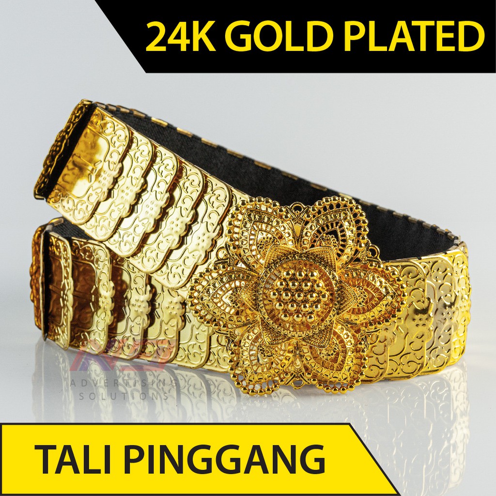 Tradisional Tali Pinggang Besi Pengantin Emas Perak Gold Plated Silver ...
