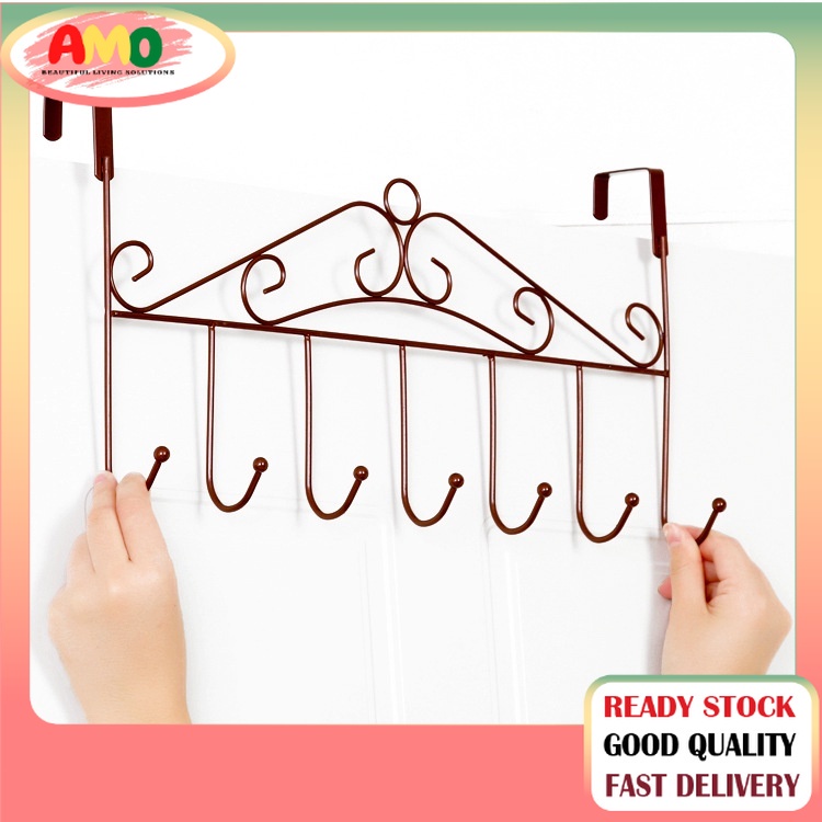🔥AMOMALL🔥Wrought Iron Door Back Hook Metal Nail-free Door Back Hanger ...