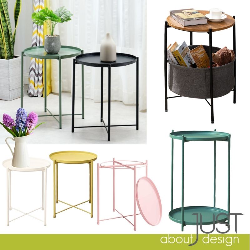 Meja Tepi Katil ♕ Coffee Table Metal Removable Tray Bedside Minimalist ...