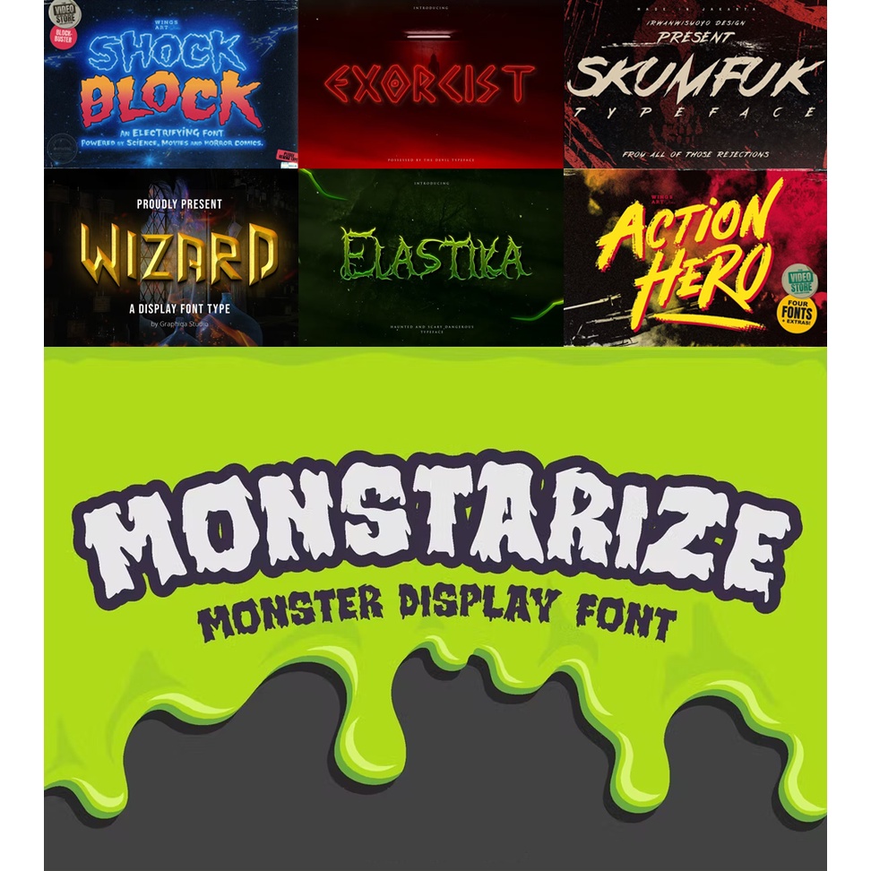 Premium 21 Designer Gothic Horror Scary Spooky Fonts 2022 | Shopee Malaysia