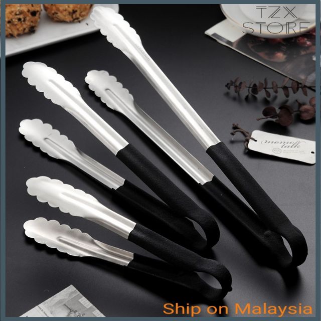 Stainless Steel Food Tong With Dip Rubber Grip 12 inch/ 14 inch/ 16 ...