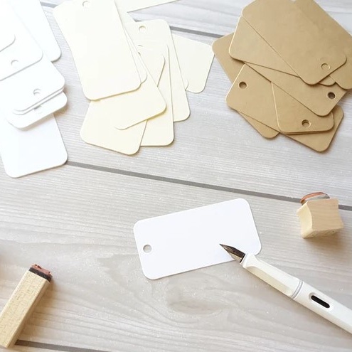 100 pcs - Blank Label Card for Price Tags / DIY Paper Card Hang tags ...