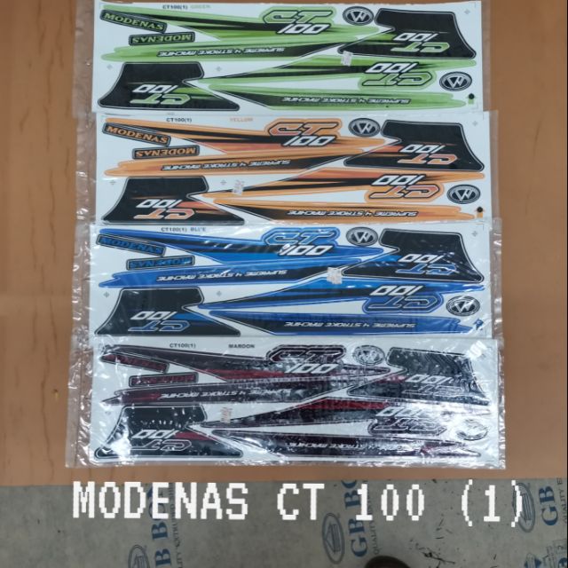 MODENAS CT 100 (1) BODY STICKER SET - DECAL MOTORCYCLE STRIPE MOTOR ...