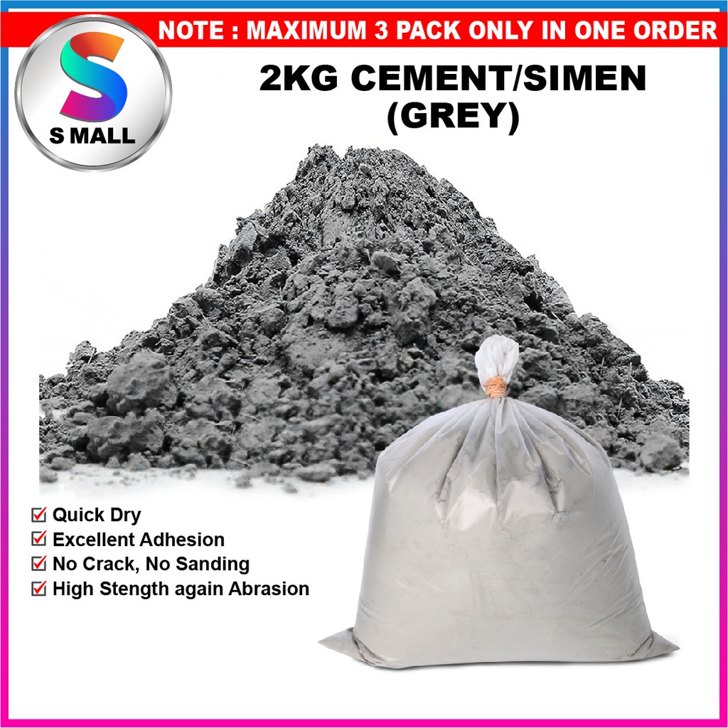 S MALL 2KG Grey Cement / Simen Biasa for Concrete Wall, Touch Up DIY ...