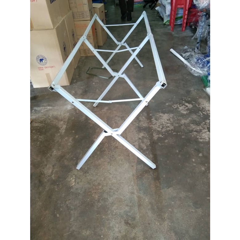 KAKI MEJA LIPAT PASAR MALAM 6KAKI BESI BEWARNA PUTIH KAKI MEJA NIAGA ...