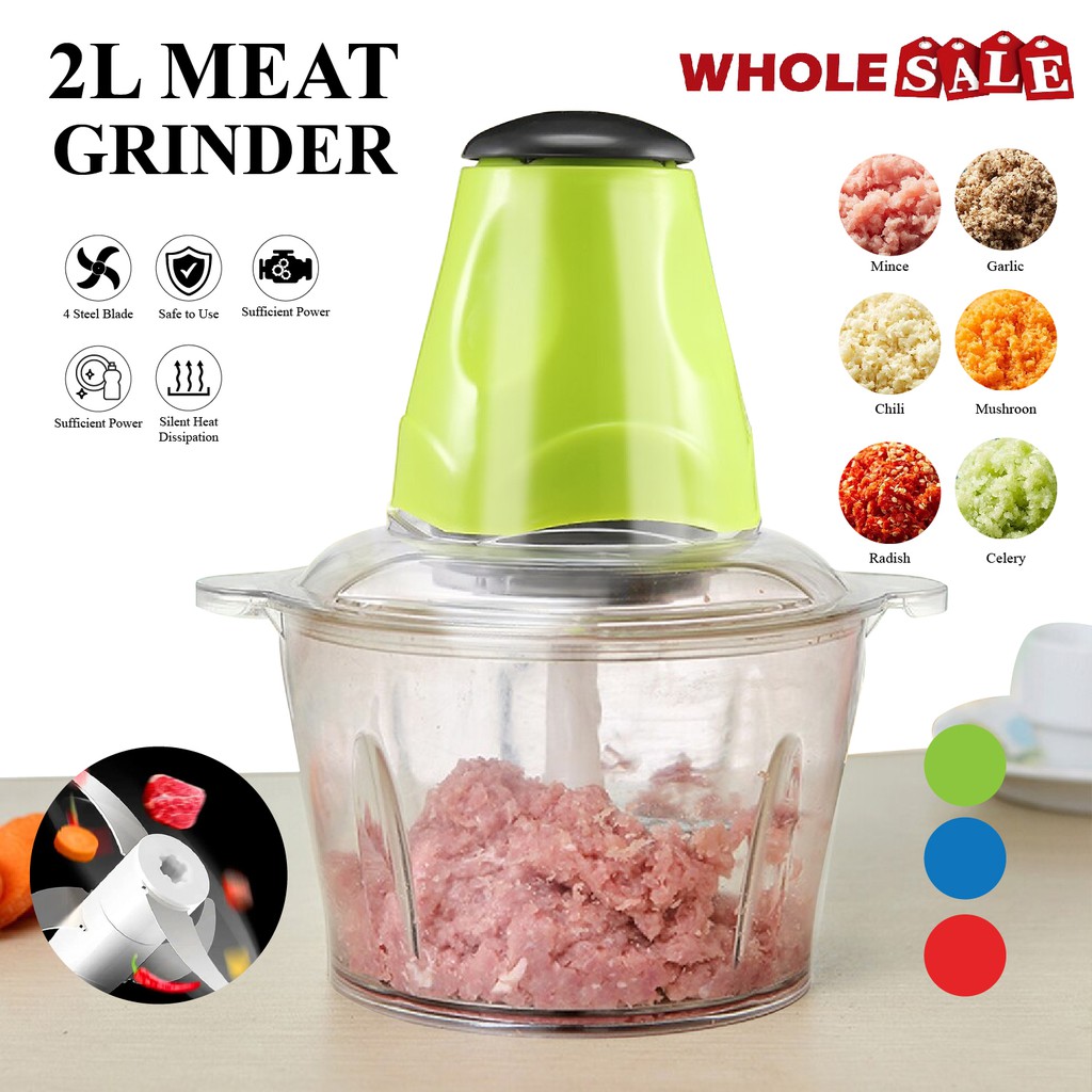 2L Electric Meat Grinder Food Chopper Fruits Vegetable Blender ...