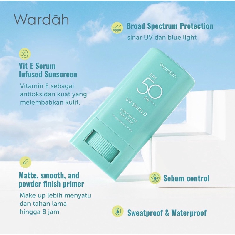 Wardah UV Shield Light Matte Sun Stick SPF50 PA+++ | Shopee Malaysia