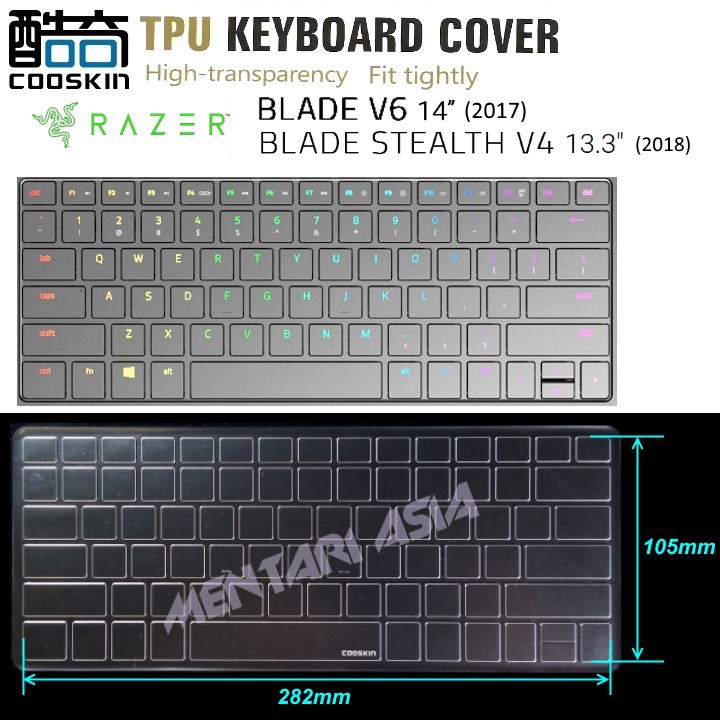 Keyboard Protector RAZER Blade 14 V6 2017 - COOSKIN Premium TPU Clear ...
