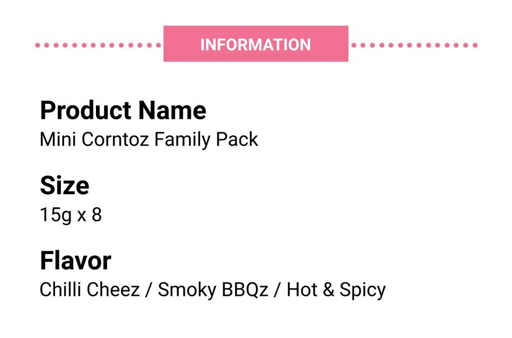 Corntoz Mini Family Pack 8x15g Party Snack Mamee Jajan Oldtime ...