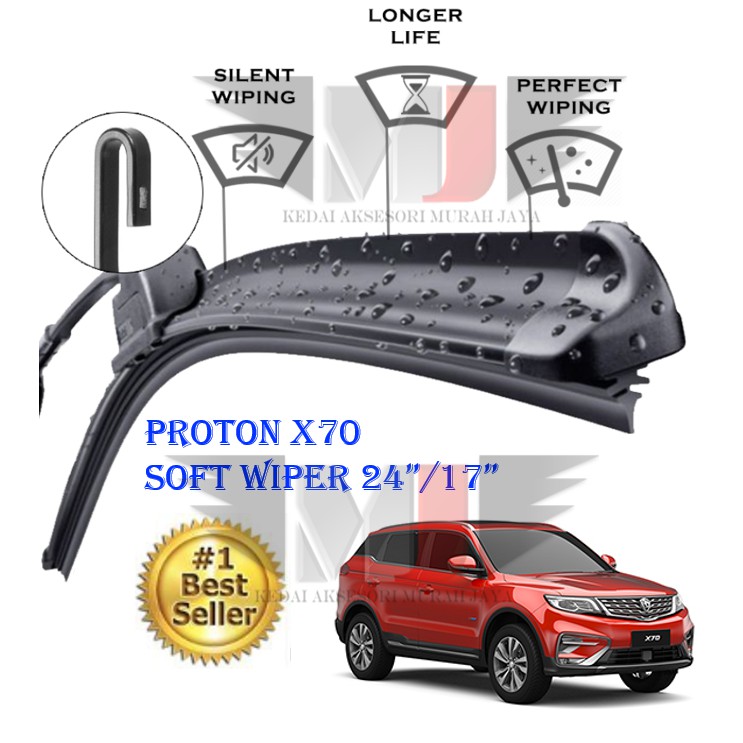 Proton X70 Car Wiper Soft Rubber Wipers Blade Compatible With All U ...