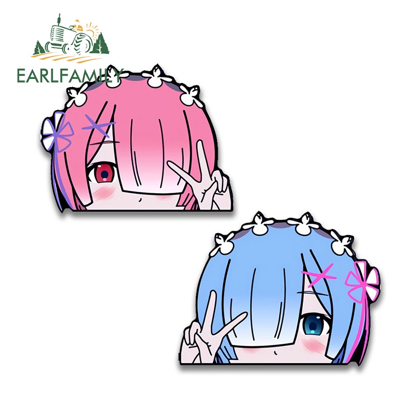 EARLFAMILY 13cm Re Rem Ram Peeker Car Stickers Trunk Windows Laptop ...