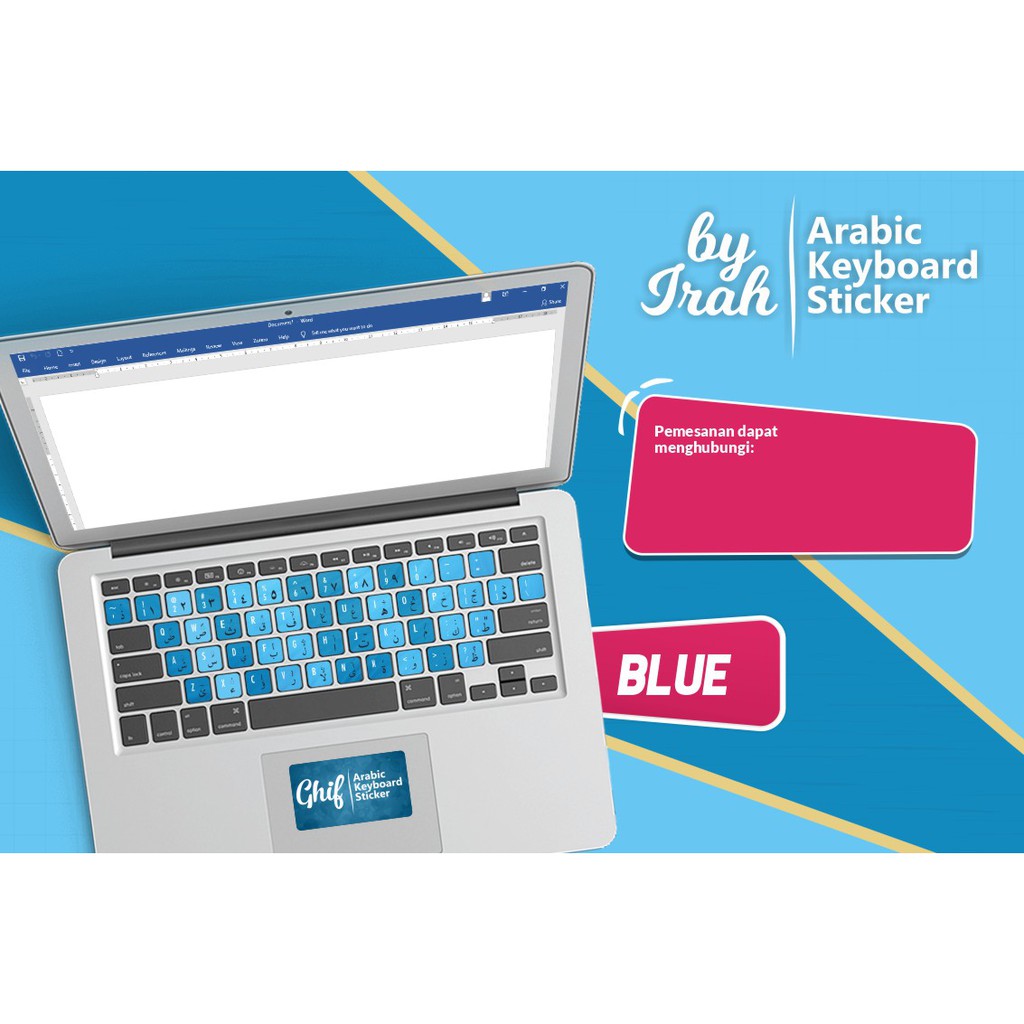 KEYBOARD STICKER ARABIC RUMI ALPHABET BLUE WITH FREE GIFT | Shopee Malaysia