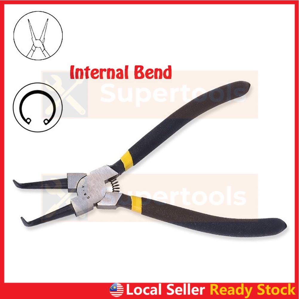 7" Inch Circlip Clip Plier Straight Bent Internal External Needle Snap ...