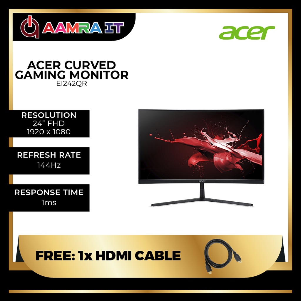 Acer Gaming Monitor EI242QR P 24" 1920 x 1080 FHD curved black (AMD ...