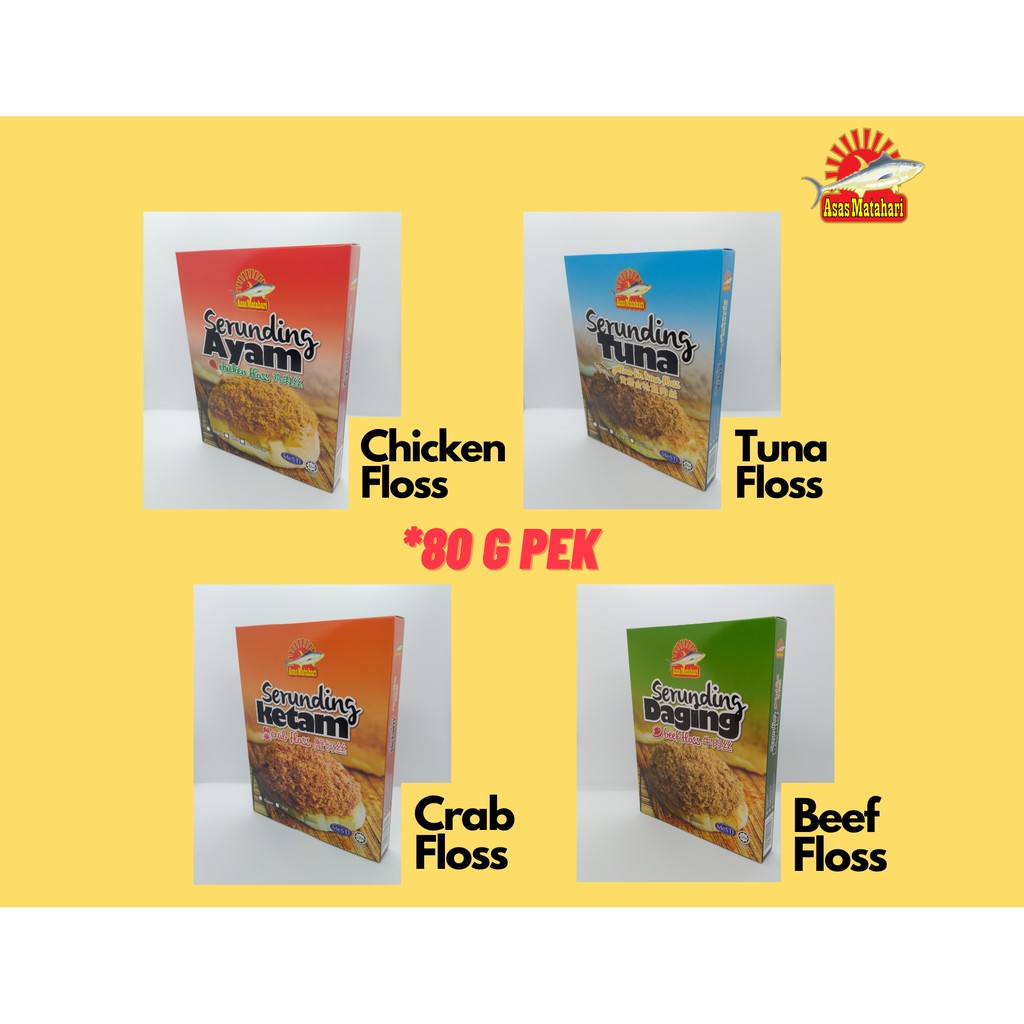 [Ready Stock] Beef Floss Serunding Ayam Daging Ketam Tuna Premium (80G ...