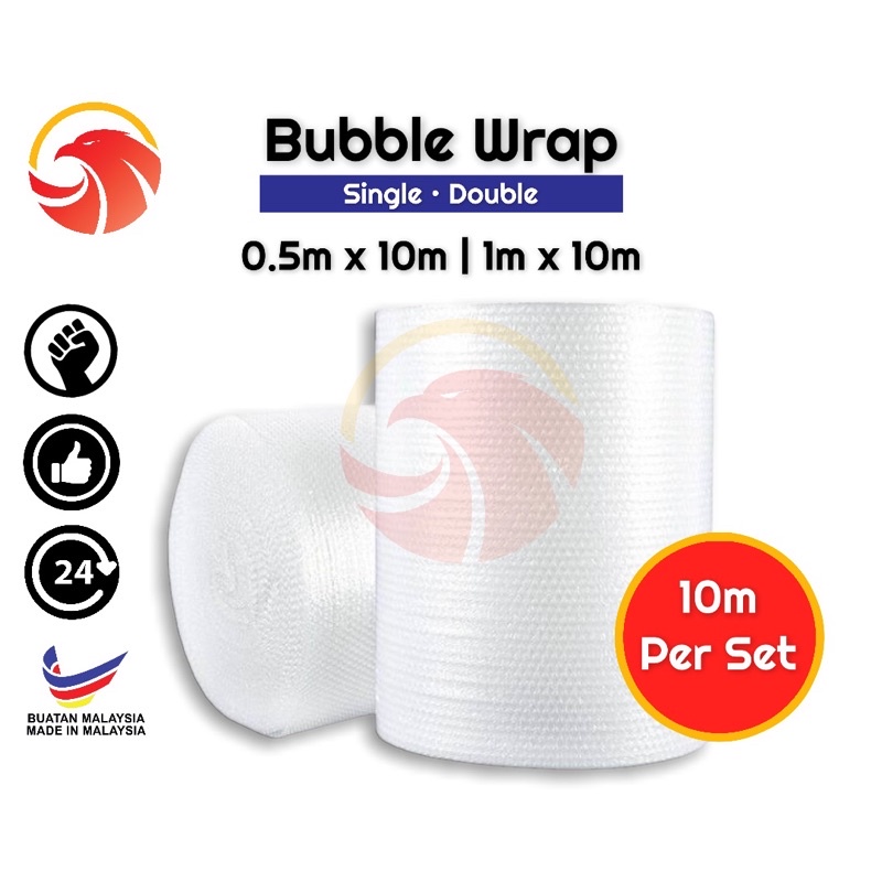 Bubble Wrap Clear (0.5m/10m x 10m Series) ( Single / Double Layer ) For ...