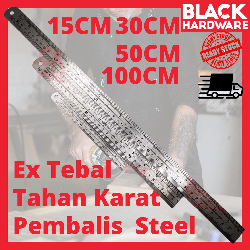 Black Hardware 15 30 50 100cm Stainless Steel Accurate Measurement ...