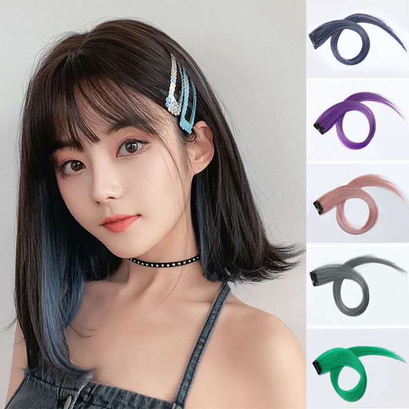 hair ribbonHighlight color wigs, gradient hanging ears dyeing invisible ...