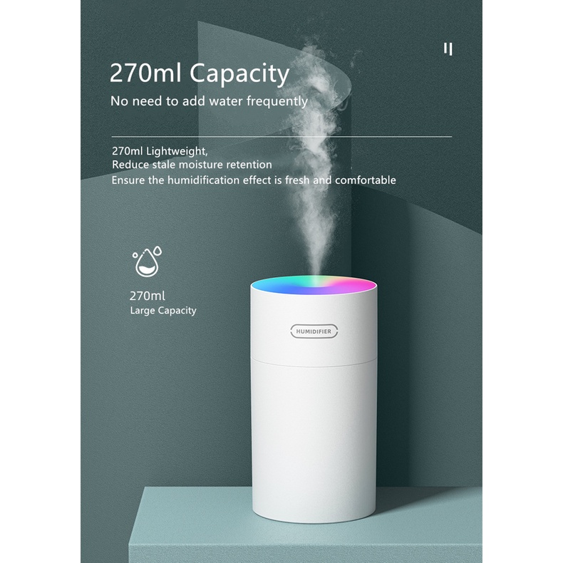 Ultrasonic Turning Color Cup Humidifier USB Diffuser in Home Office Car ...