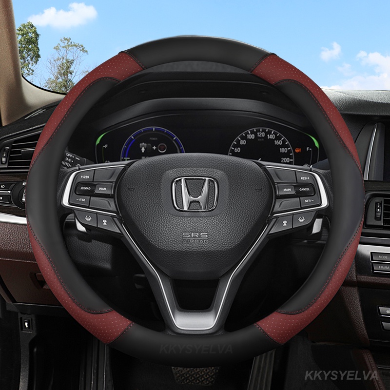 Honda 38cm Leather Car Steering Wheel Cover Odorless No Smell Accord ...