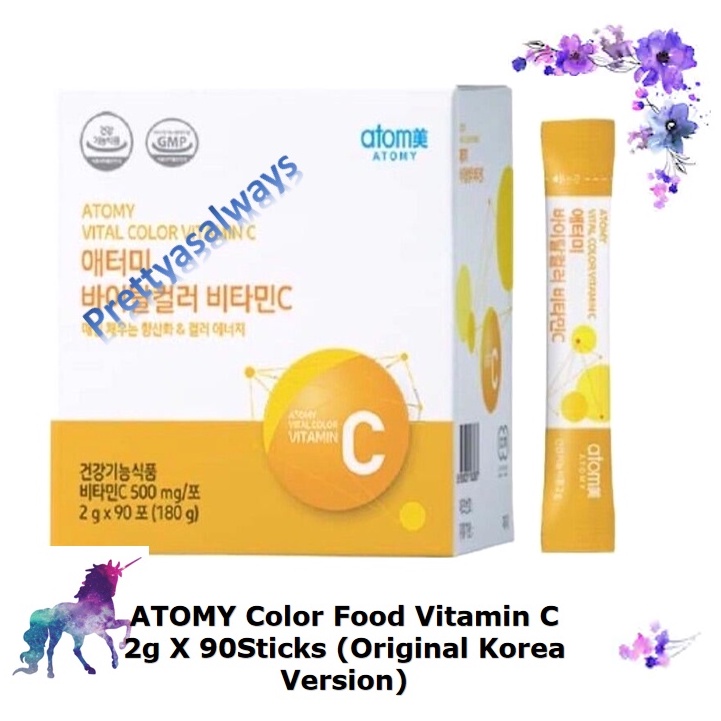 Atomy Color Food Vitamin C 500mg ( 2g x 90 sticks) Korea Atomy Vitamin ...