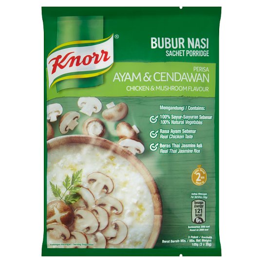 Knorr Instant Porridge Chicken/Chicken & Mushroom Flavour Bubur Nasi 3 ...